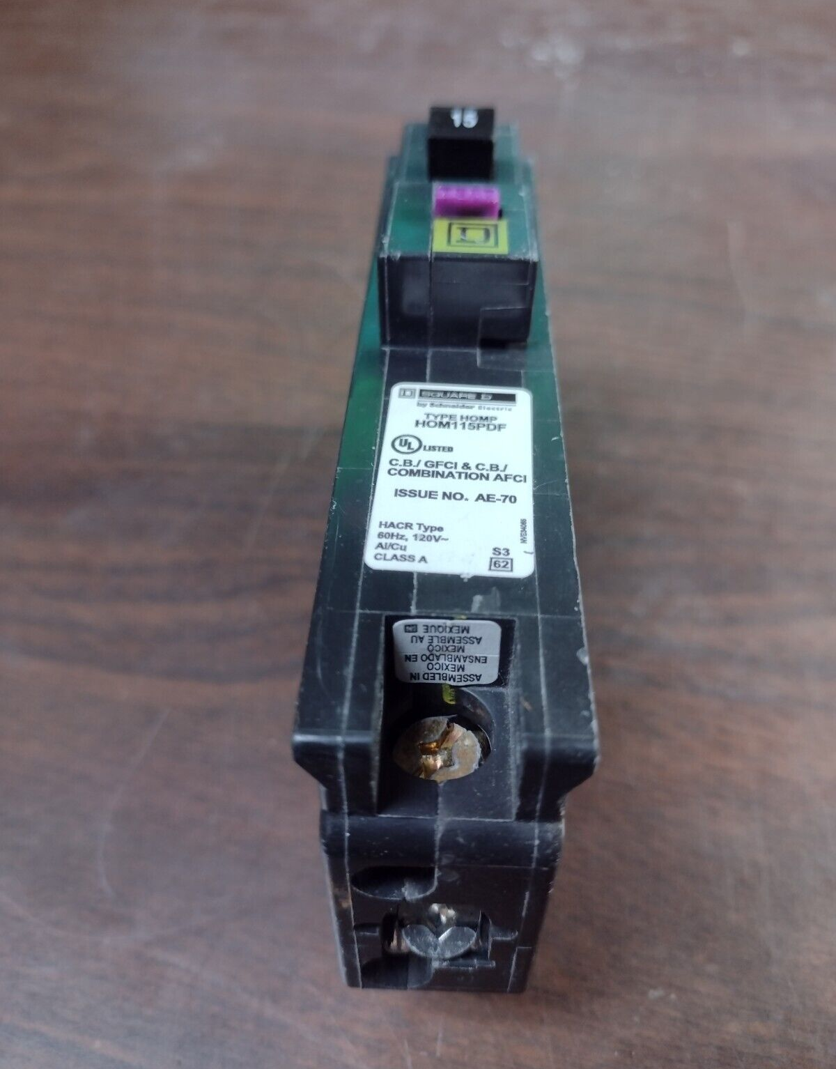 SQUARE D HOM115PDF DUAL FUNCTION CIRCUIT BREAKER 15 AMP 1-POLE AFCI ...
