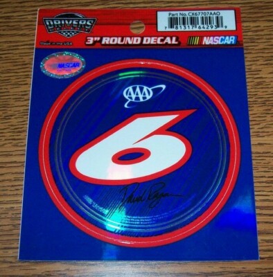 MARK MARTIN #6 AAA DRIVERS SELECT 3 INCH ROUND DECAL | eBay