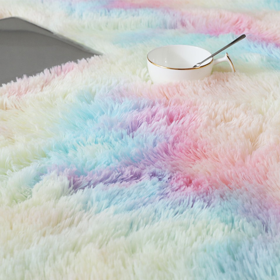 Fluffy Rugs Rug Carpet Large Shaggy Super Soft Mat Living Room Bedroom ...