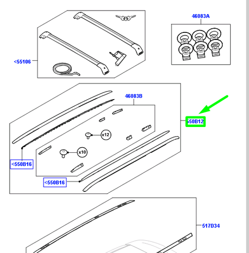 LAND ROVER RANGE ROVER SPORT II L494 Roof Rails Kit VPLWR0104 NEW ...