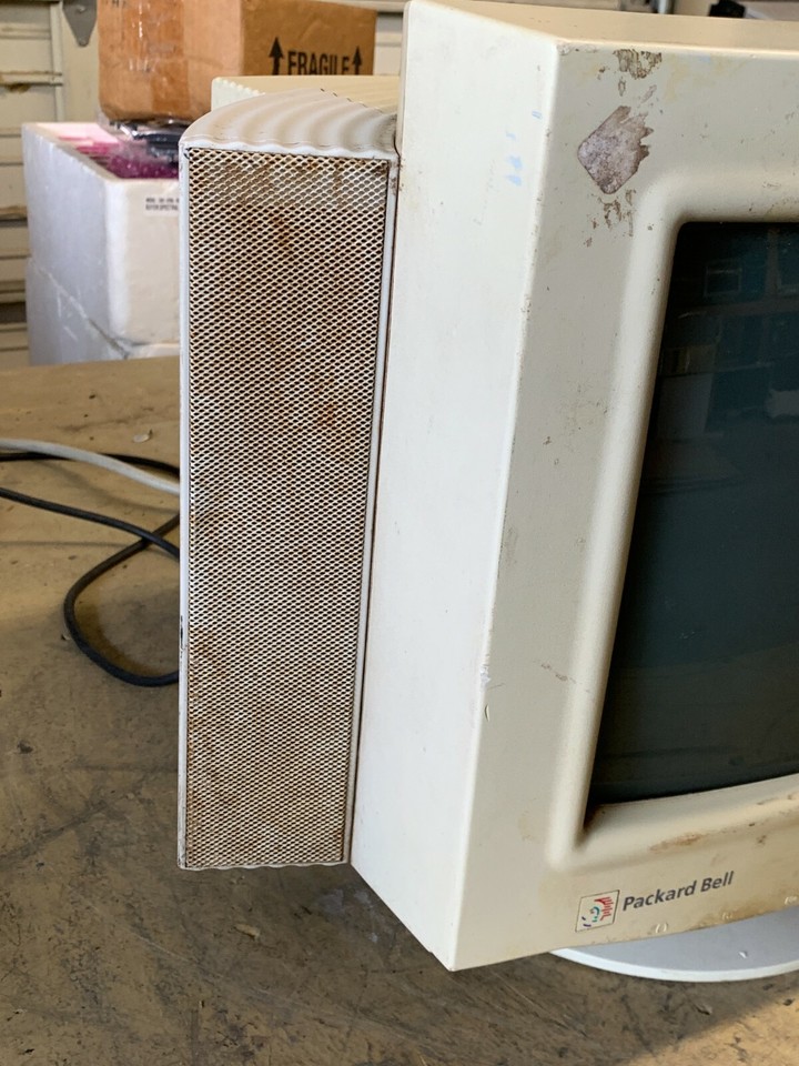 VINTAGE PACKARD BELL 1401S CRT MONITOR WITH SPEAKER MFG 1995 | eBay
