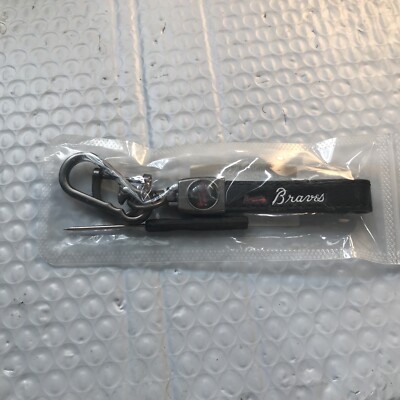 ATLANTA BRAVES Genuine Leather Keychain Key Chain Ring Fob Holder ...