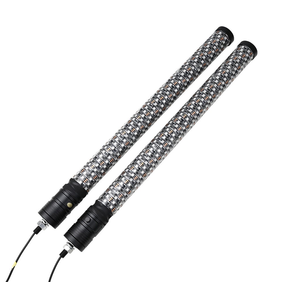 2PCS 3FT Spiral LED Fat Whip Light Antenna RGB Chasing For Cam-am X3 ...