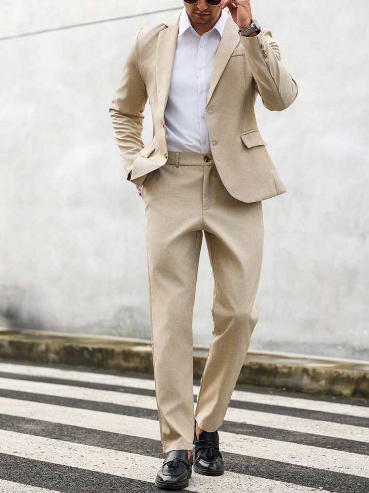 Trajes Para Hombre Caqui de Vestir Chaqueta Elegantes Saco Pantalón ...