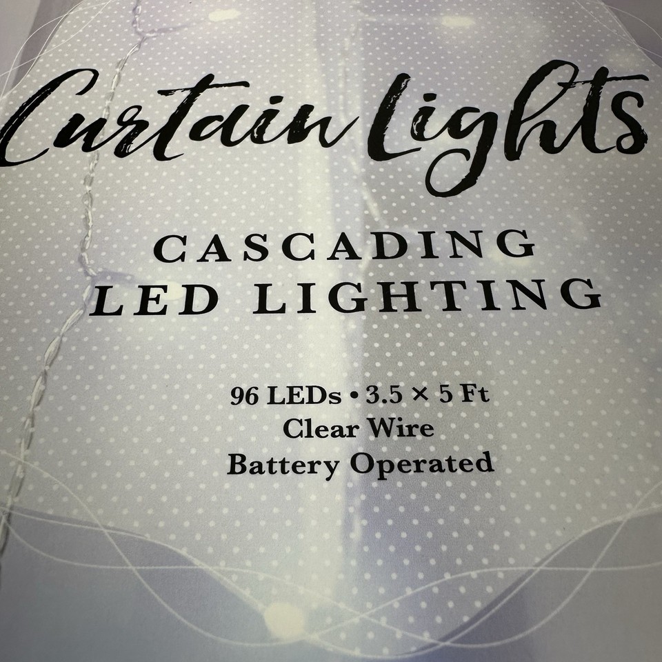 Merkury 96 LED X 2 Curtain String Lights Ombre Battery Powered Girls ...