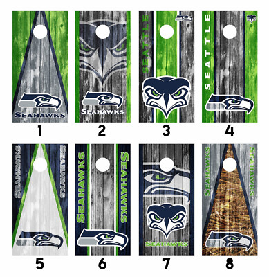 Seattle Seahawks Cornhole Wrap Skin Decal Vinyl Sticker MANY DESIGNS ...