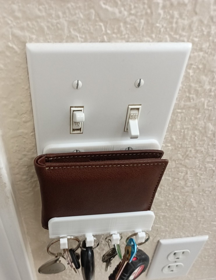 2 Light Switch Key Hanger, Phone / Wallet Holders. Holds 4 Key Rings ...
