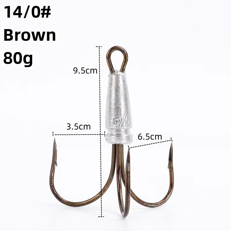 5pcs Snagging Weighted Treble Hooks Large Snagging Hooks Salmon Bunker ...