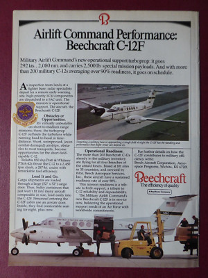 8/1984 PUB BEECHCRAFT C-12F TURBOPROP MILITARY AIRLIFT COMMAND MAC ...