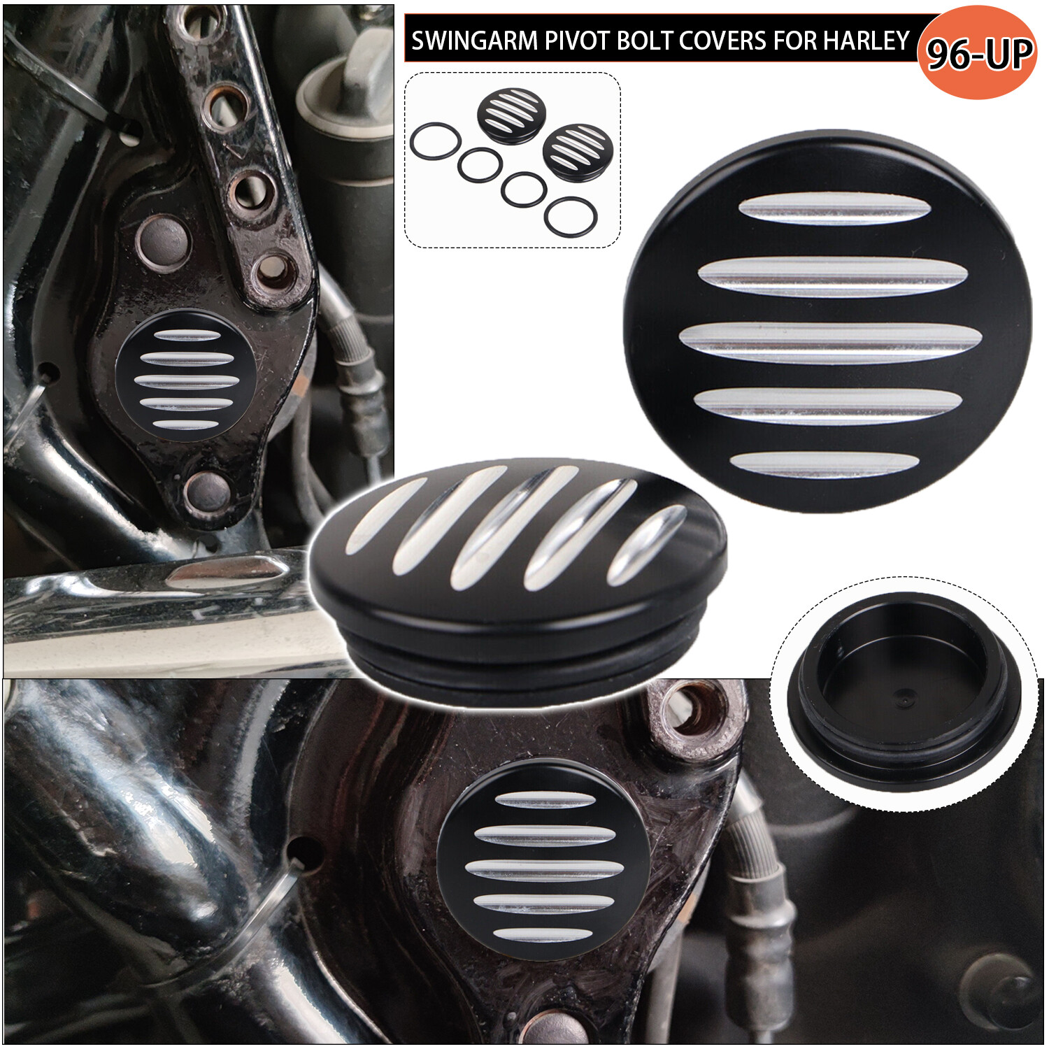 Swingarm Pivot Bolt Cover For Harley Touring Road King Electra Glide ...