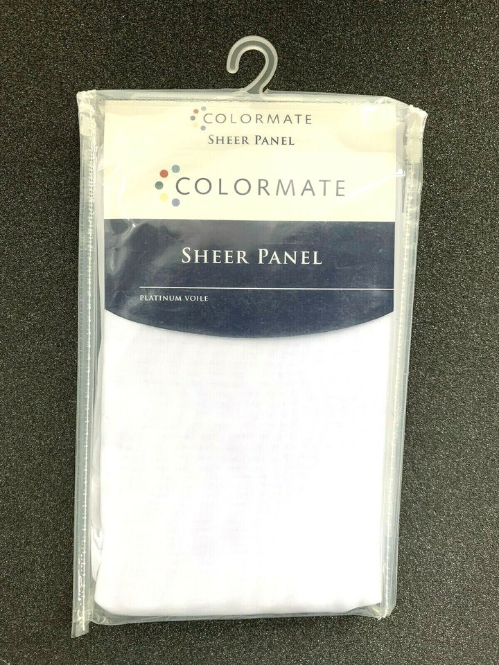 New Colormate Sheer Curtain Panel White Platinum Voile 59x63 Washable ...