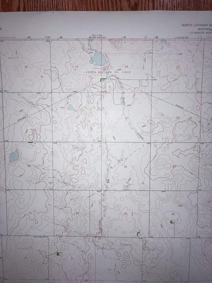 North Lothair School Montana USGS Topographical Geological Survey ...