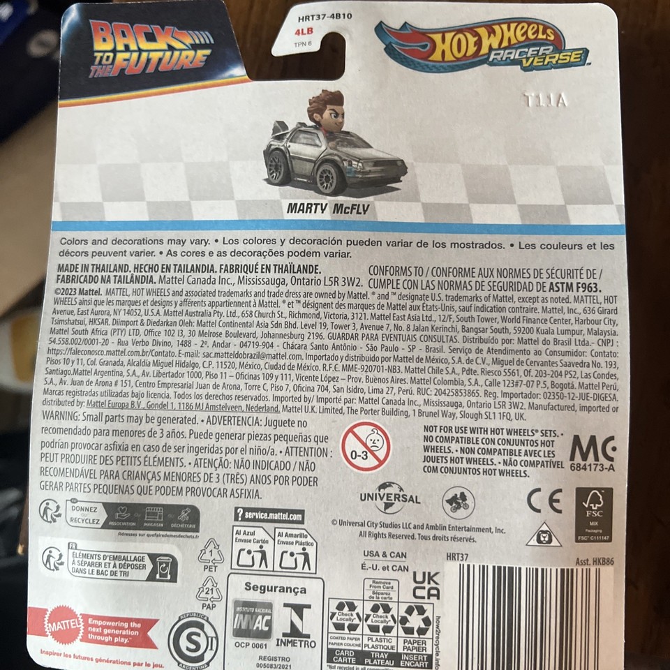 2024 Hot Wheels Racer Verse Series Back To The Future Marty McFly ...