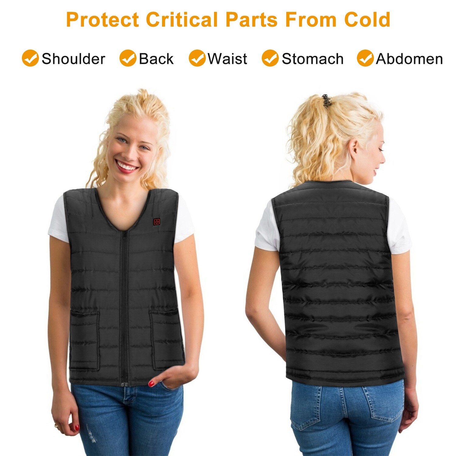 Unisex Electric Heated Vest Winter Outwear Thermal Warm Body Heating ...