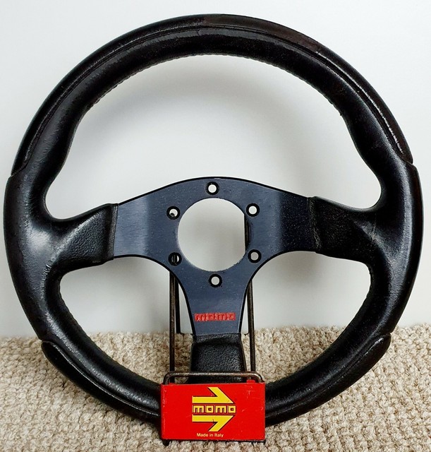MOMO TEAM 300MM STEERING WHEEL GENUINE LEATHER JDM HONDA TOYOTA MAZDA ...