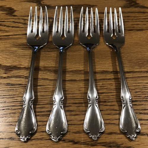 Oneidacraft Oneida Deluxe Stainless Flatware 4 Salad Forks In Chateau ...