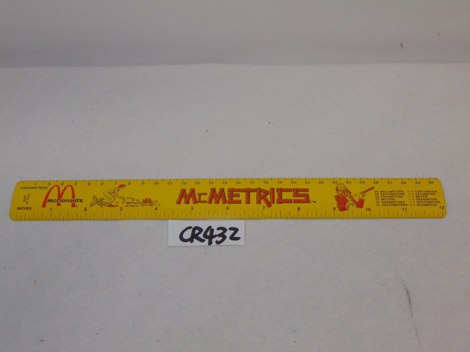 RULER MCDONALDS MCMETRICS RONALD METAL TEACHING ADVERTISING PROMO 30CM ...