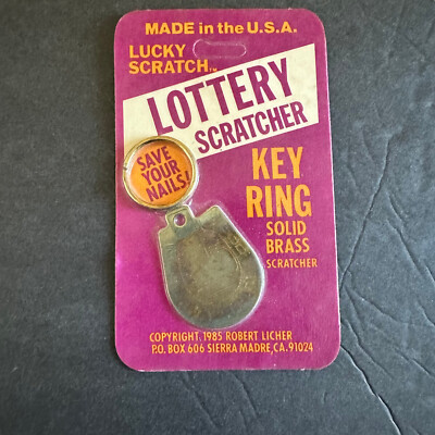 Lucky Scratch Lottery Scratcher Brass Key Ring Lotto Scratcher Vintage ...