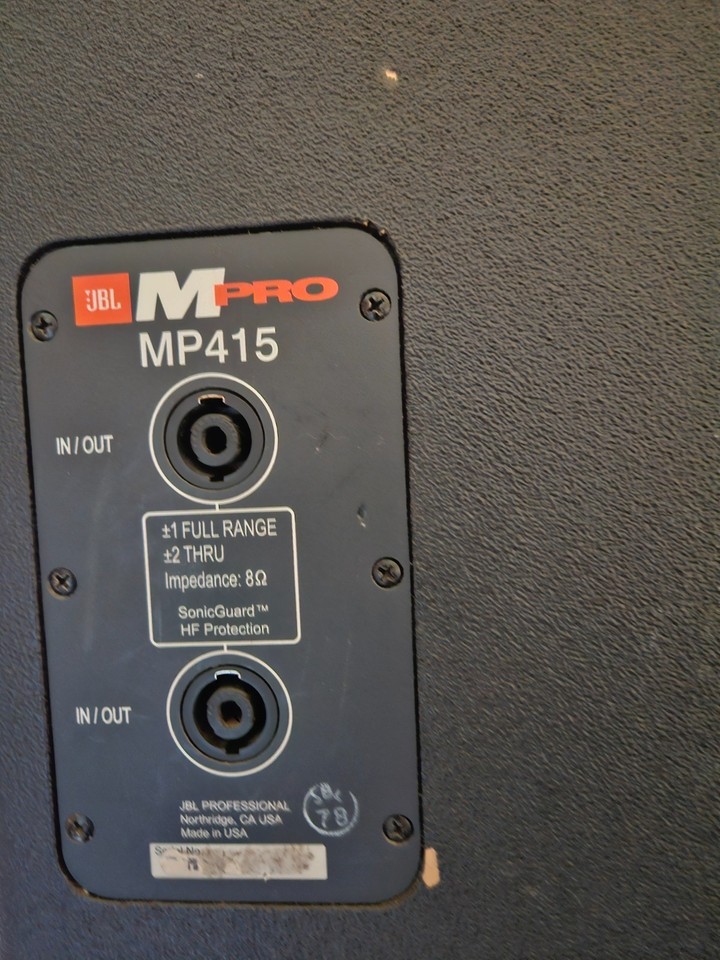JBL Passive speaker system MP Pro 418 and MP Pro 415 with air assist ...