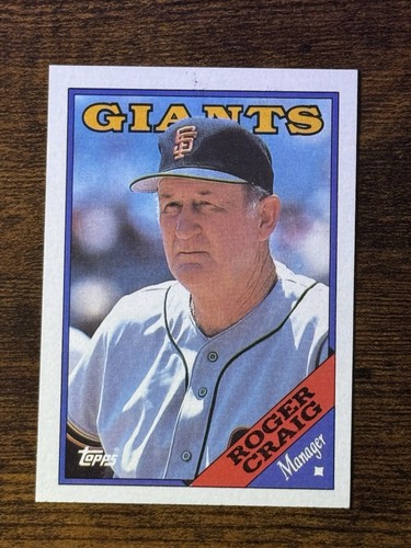 1988 San Francisco Giants MANAGER Roger Craig Topps Baseball Card #654 ...