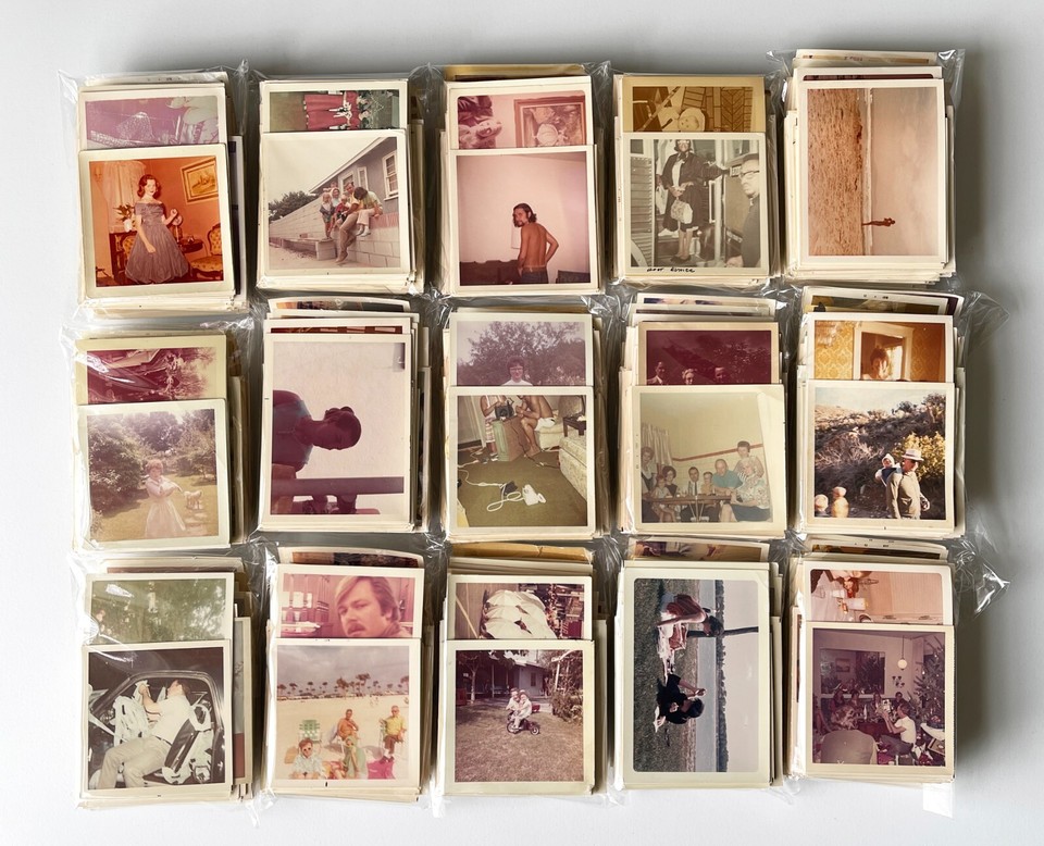 JUNK Lot of Vintage Photos 100 random COLOR Original Snapshots Old ...