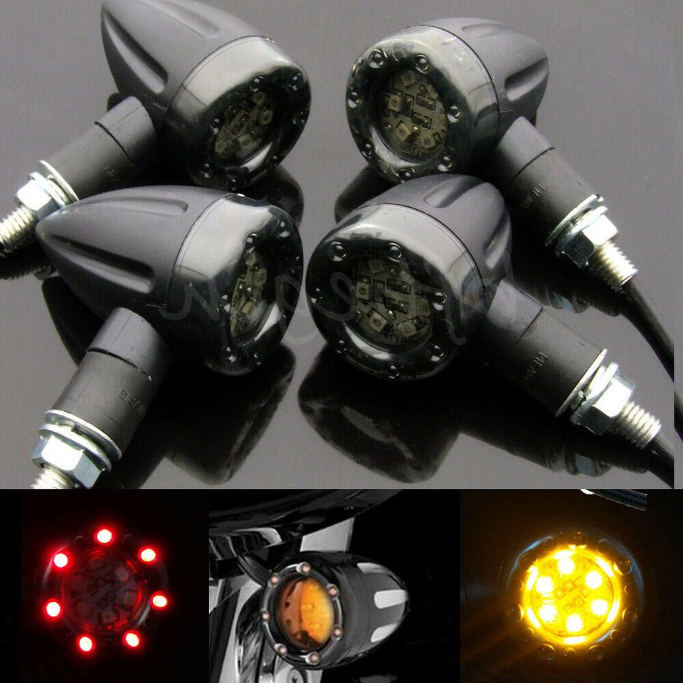 4X Motorcycle LED Bullet Brake Blinker Turn Signal Tail Light For ...