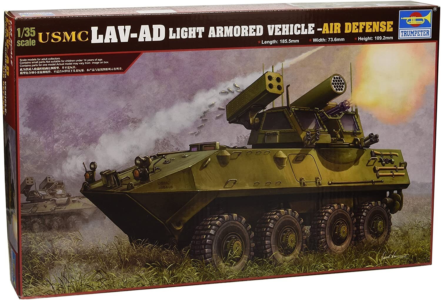 Trumpeter 393 USMC LAV-AD Mobile Air Defense System 1:35 New Free Shipping
