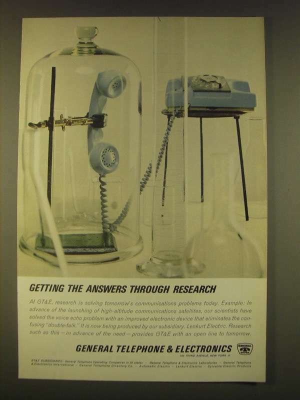 1963 GTE General Telephone & Electronics Ad - Getting the answers | eBay