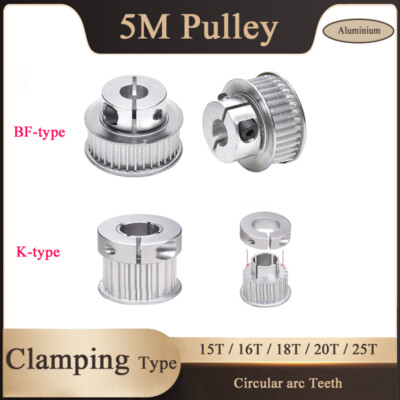 5M Clamping Type Pulley, BF/K Types 15T-25T Bore 5~20mm For 15/20mm ...