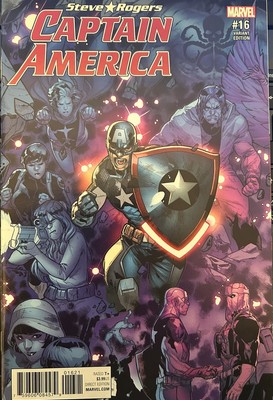 MARVEL COMICS CAPTAIN AMERICA STEVE ROGERS #16 VARIANT. Bag & Board. R ...
