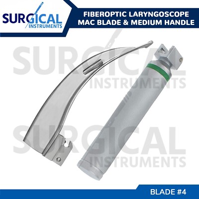 Fiberoptic Laryngoscope Medium Handle & #4 Mac Blade - EMT Anesthesia ...