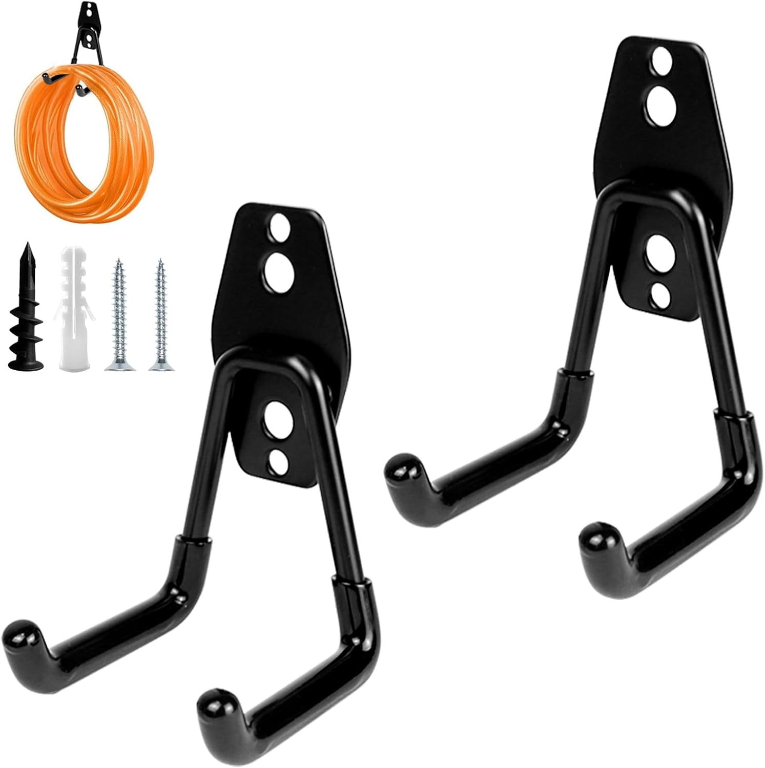 NEOTEC Garden Hose Hanger Wall Mount 2 Pack Heavy Duty Outdoor Holder ...