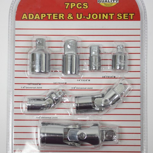 7 pc Adapter & U Joint Set Universal Flex Reducer Socket | eBay
