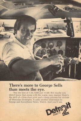 1984 WJBK DETROT TV AD~GEORGE SELLS News Reporter 5 X 7 FULL PAGE PROMO ...
