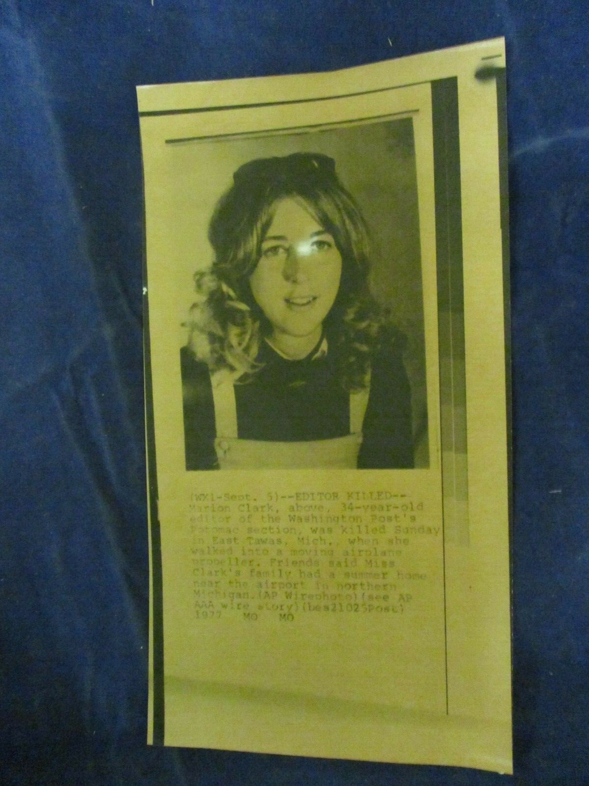 1977 Marion Clark Washington Post editor accidental death news Wire ...