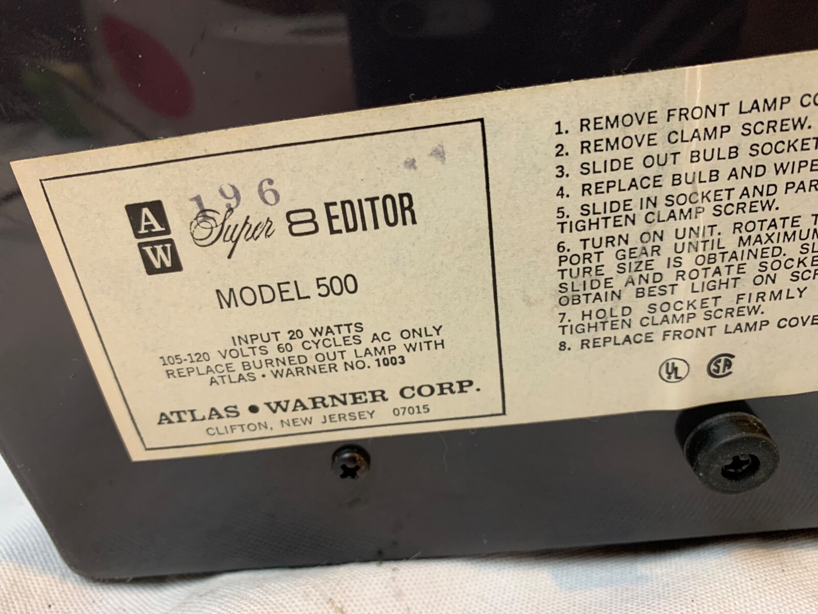 Atlas-Warner Super 8 film editor and viewer Model 500 With Manual 3883 ...