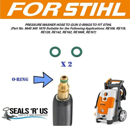 Stihl Pressure Washer Quick Release Hose Male End 2 x O-Ring Hose to ...