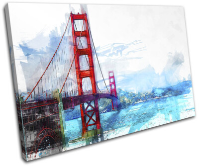 San Francisco Bridge Iconic Landmarks SINGLE TOILE murale ART Photo ...