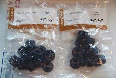 Plastic NM Cable Connectors 3/8"-1/2" lot of 2 | eBay