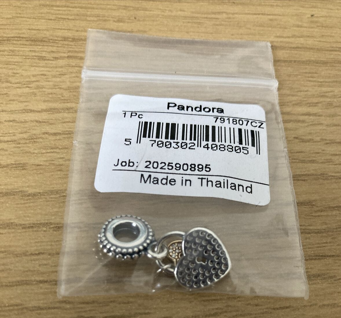 Genuine PANDORA Silver 14k Gold Love Locks Charm 791807CZ for sale ...