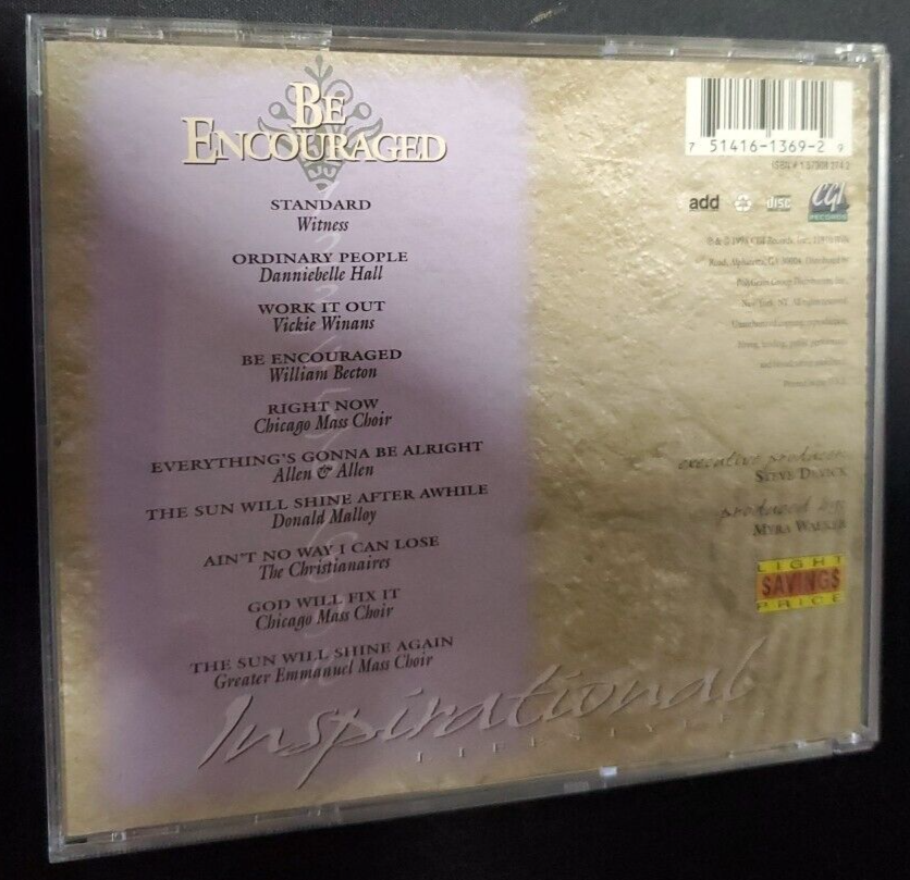Be Encouraged by Various Artists (CD, Feb-1998, A&M (USA)) 751416136929 ...