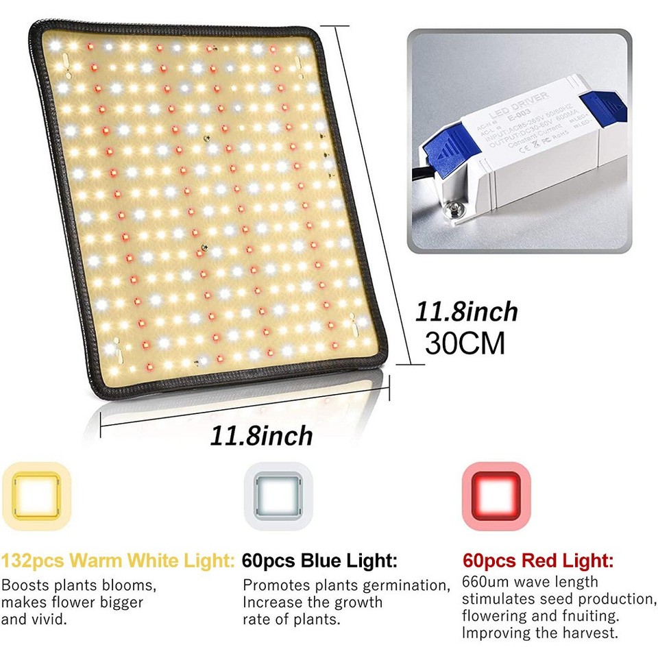 Full Spectrum 256LEDs LED Plant Grow Lights with On/Off Switch Panel ...