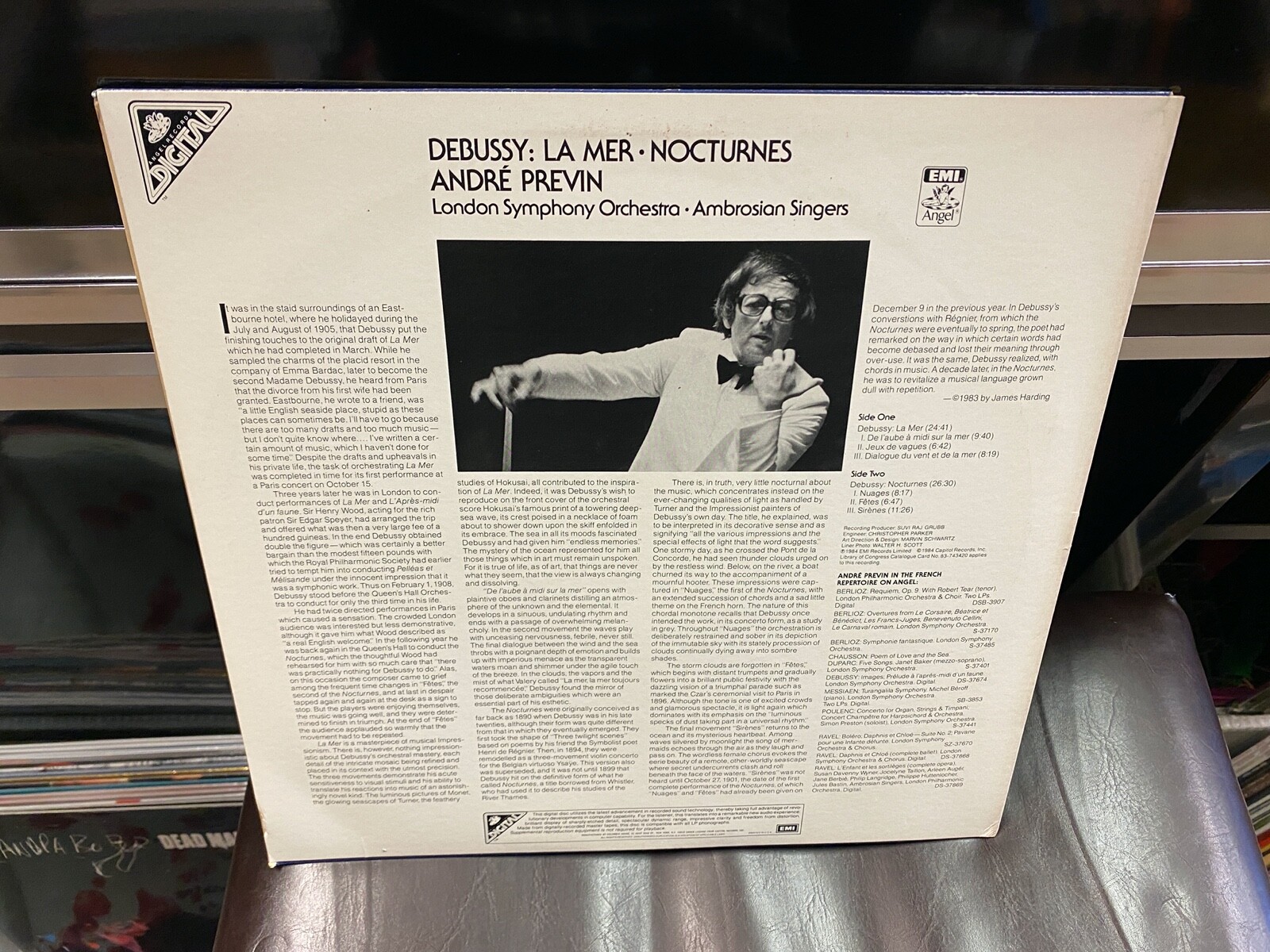 Andre Previn Debussy La Mer Three Nocturnes LP EMI Angel 1984 DIGITAL ...