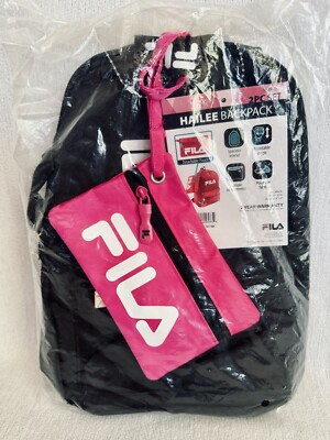 FILA Hailee 2 Piece Mini Backpack with Pouch Hot Pink & Black NEW Mint ...