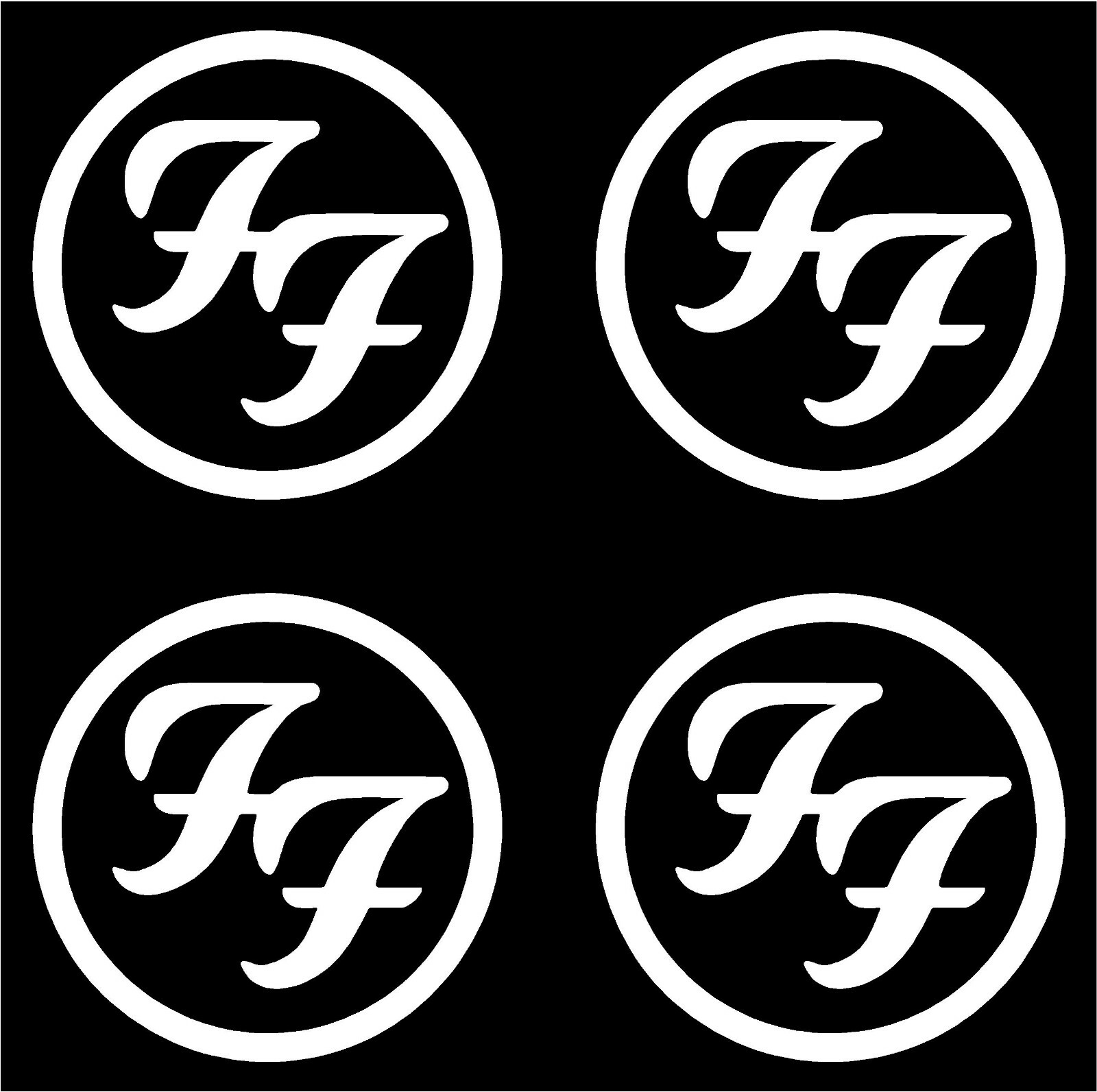 4 Small Foo Fighters band Logo Vinyl Decal Laptop FF Car Window Speaker ...