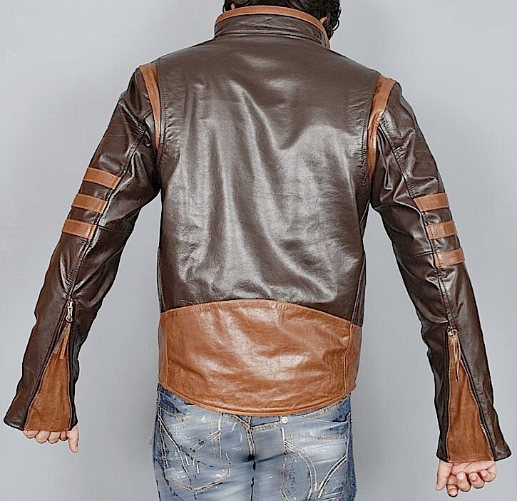 X-MEN Origins Logan Wolverine Brown Leather Jacket Halloween Costume ...