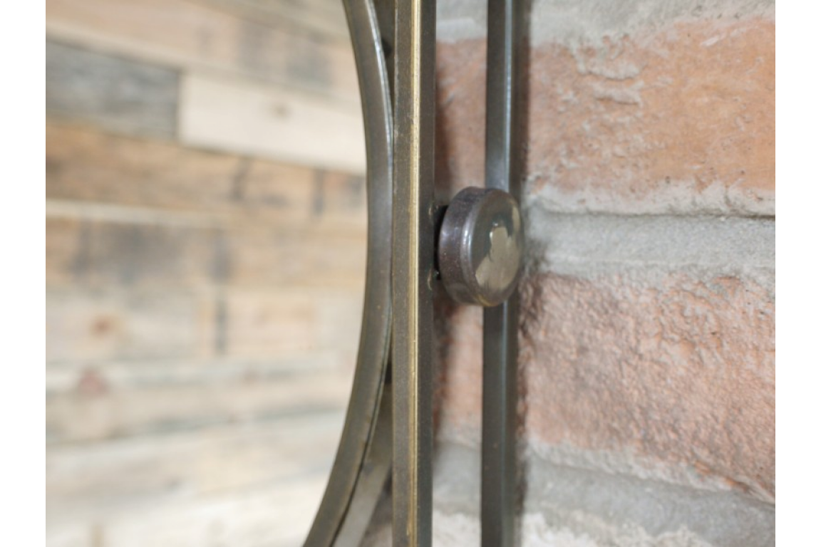 47cm Large Industrial Style Metal Wall Mirror - Bronzed | eBay UK
