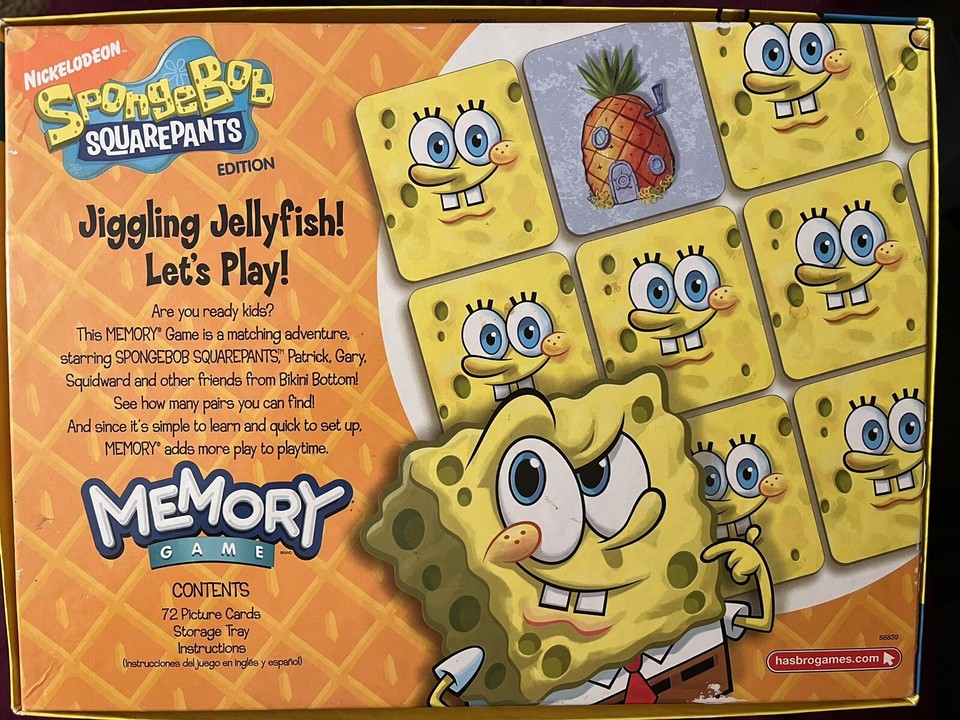Nickelodeon ~ Spongebob Squarepants ~ Memory Game ~ Complete ~ Hasbro ...