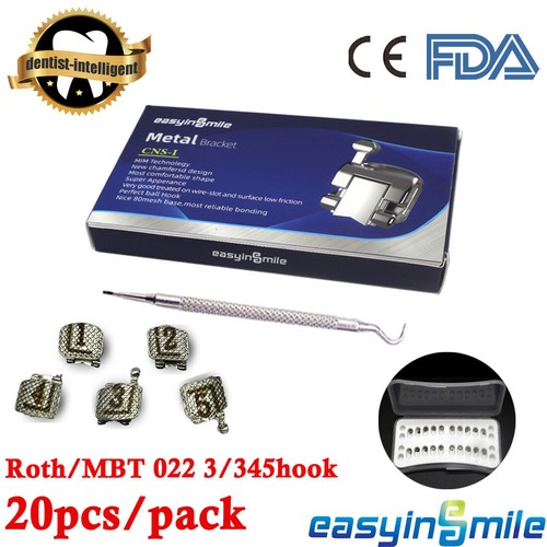 20Pc Dental Orthodontic Bracket Roth/MBT Passive Self-Ligating Metal ...