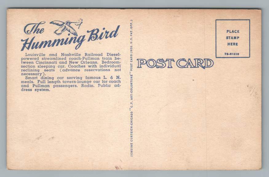 L&N Railroad Humming Bird on Biloxi Bay~Vintage Louisville Nashville ...